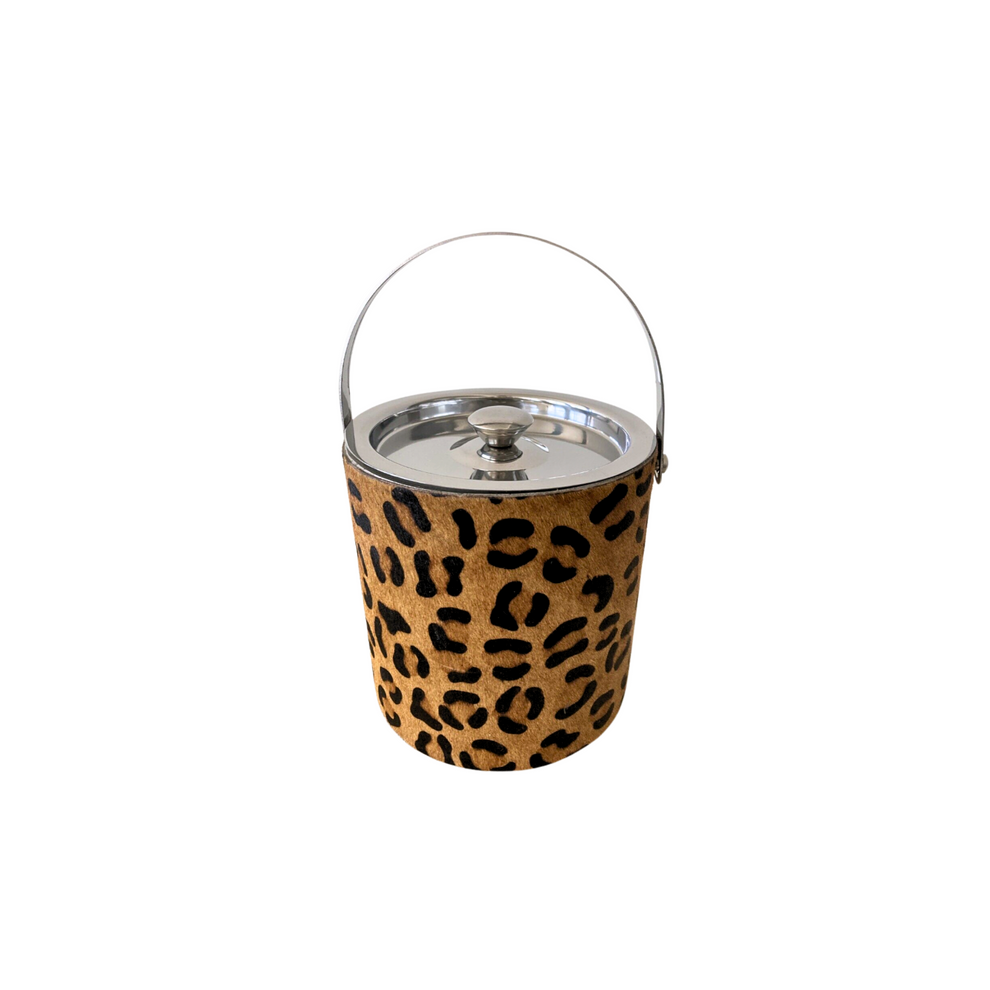1980s Pony Hair Leopard Print Ice Bucket – Quondam Redux